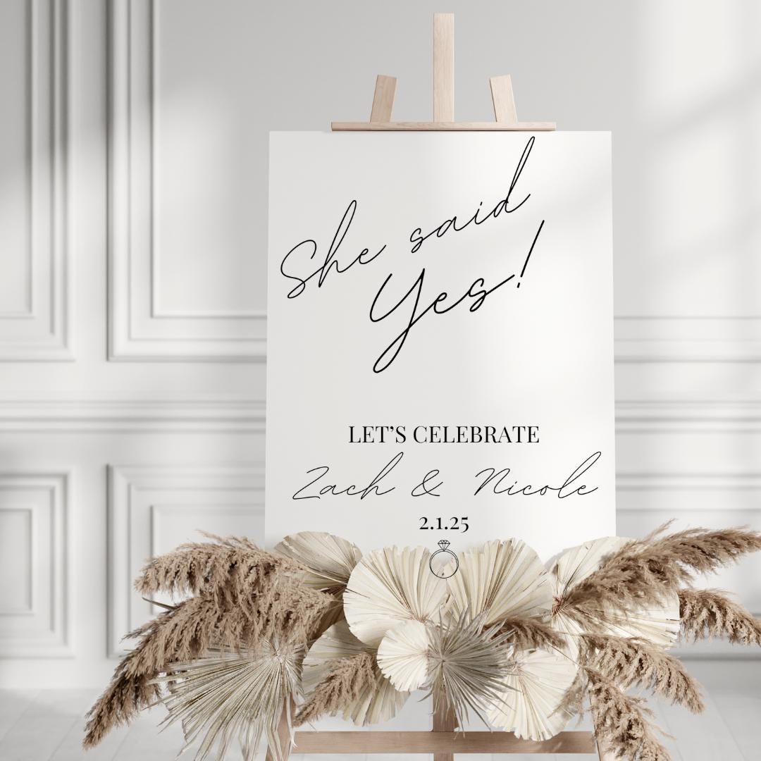 Engagement Party Sign, She Said Yes Welcome Sign, Engagement Party ...