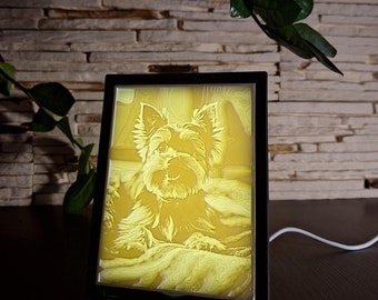Custom 3D Printed Lithophane - Personalized LED Photo Gift With Warm ...
