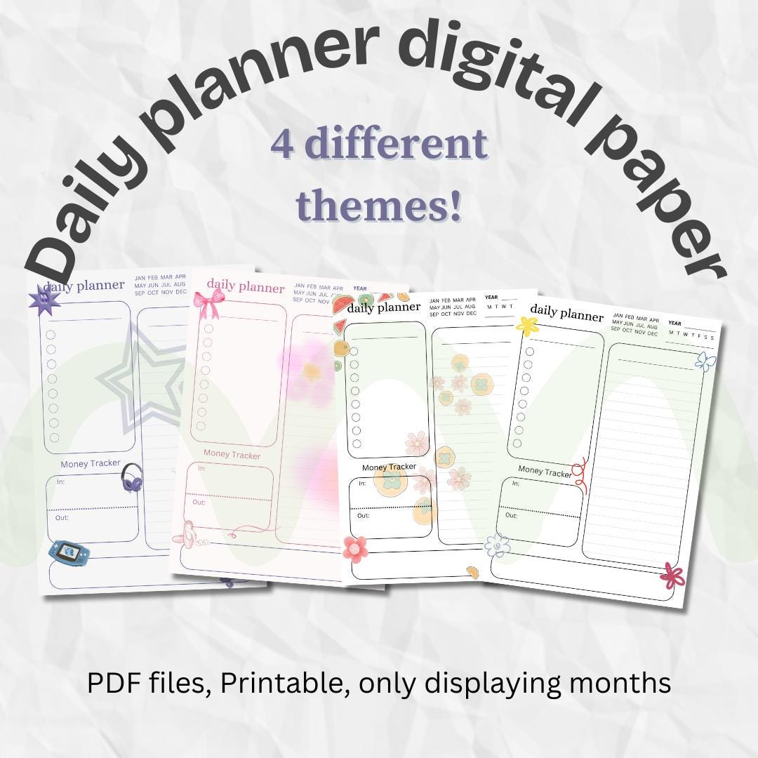 Daily Routine Planner Notes Digital Printing Homeschool Planner Journal ...