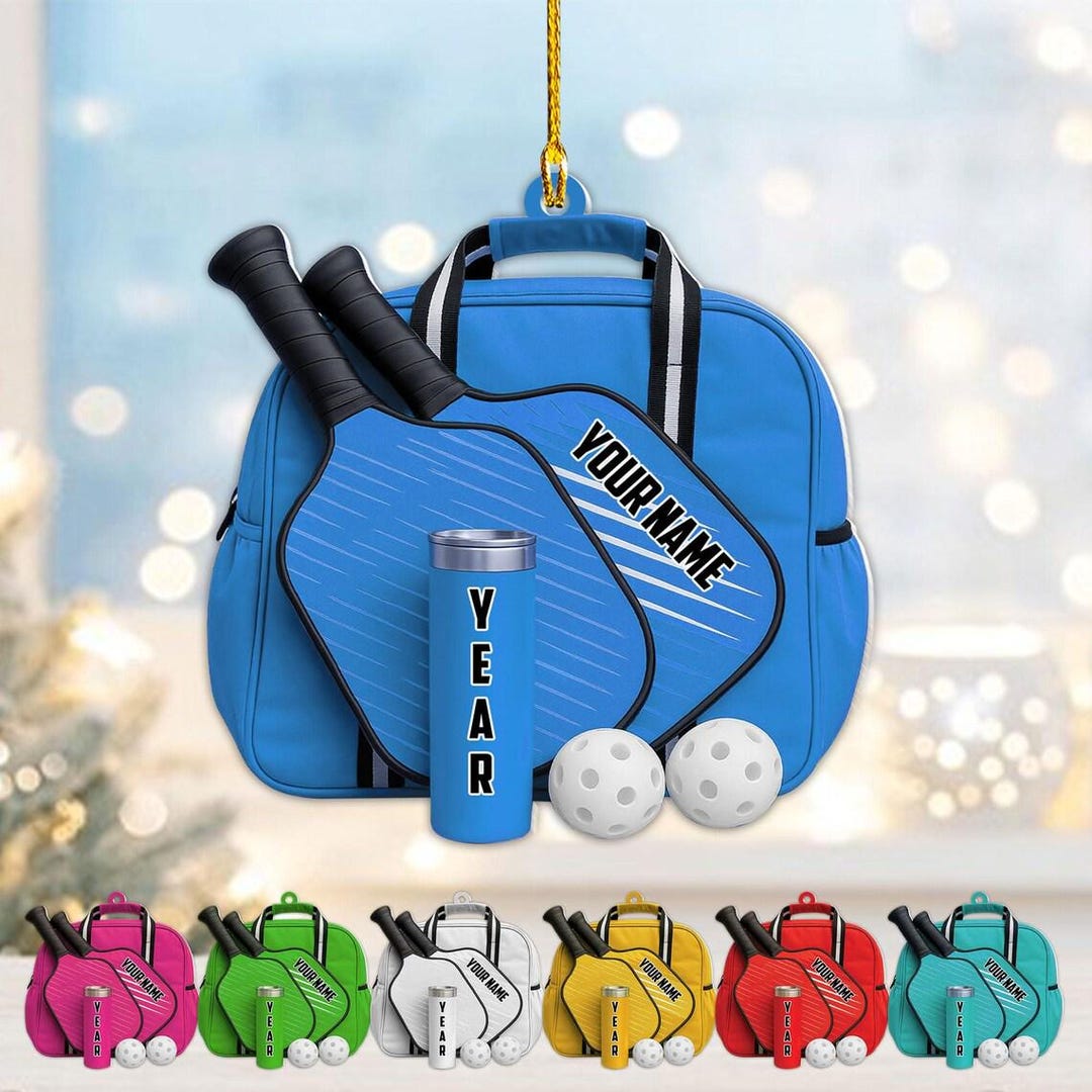 Personalized Pickleball Paddle & Ball Ornament, Pickleball Package ...