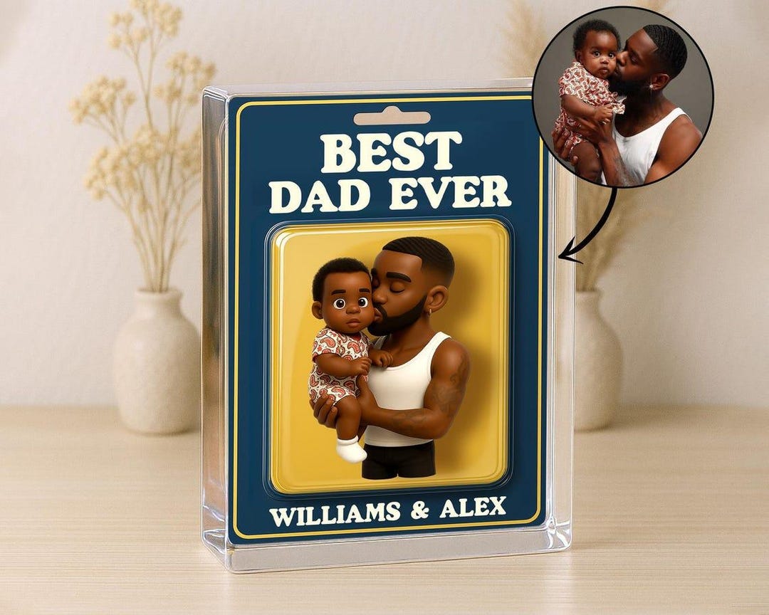 Personalized Father's Day Gift for Dad, Best Dad Ever Figure Acrylic ...
