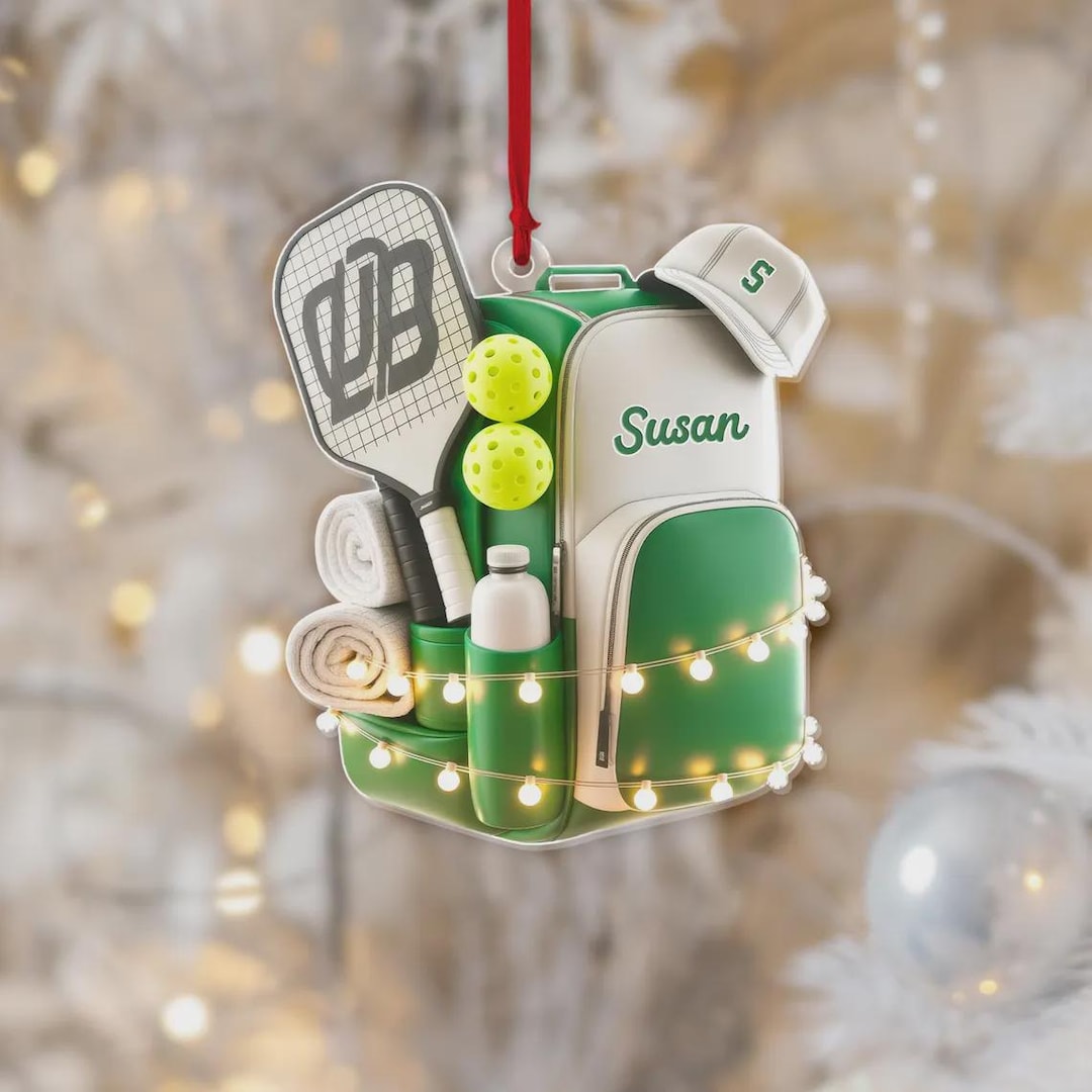 Personalized Pickleball Paddle & Ball Ornament, Pickleball Package ...