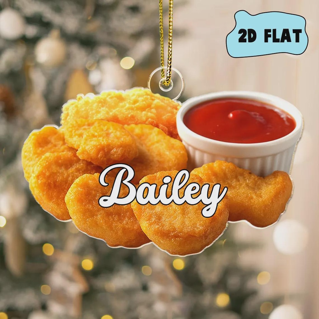 Custom Name Chicken Nugget Christmas Ornament, Chicken Nugget Ornament ...