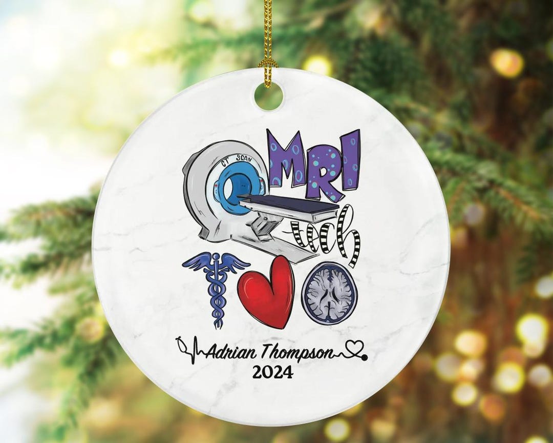 MRI Tech Christmas Ornament, Custom MRI Tech Ornament, Custom Name ...
