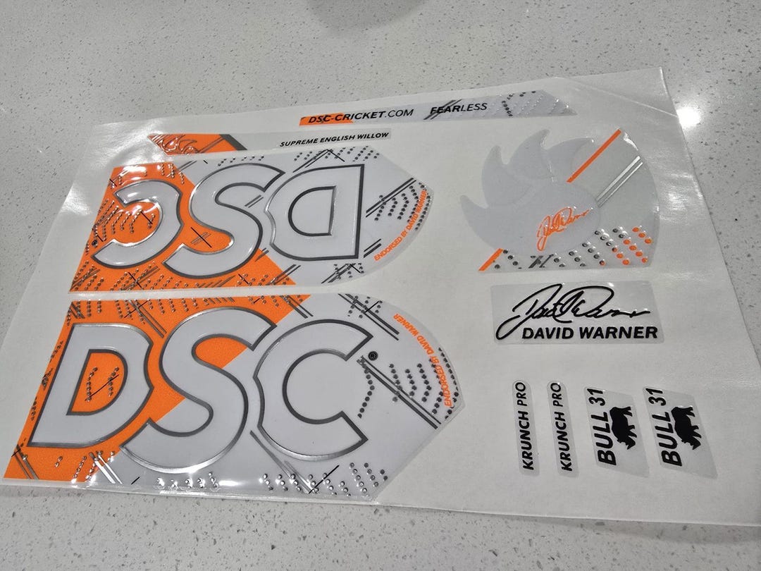 DSC Cricket Bat Sticker Set Fearless Edition | David Warner Style ...