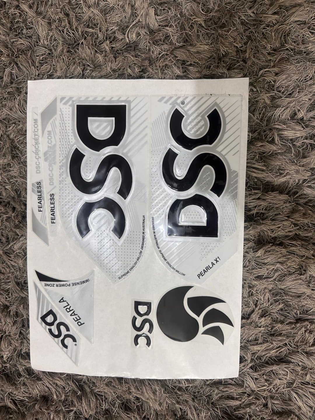 DSC Cricket Bat Sticker Set Pearl X1 Fearless | Black Silver Bat Decals ...