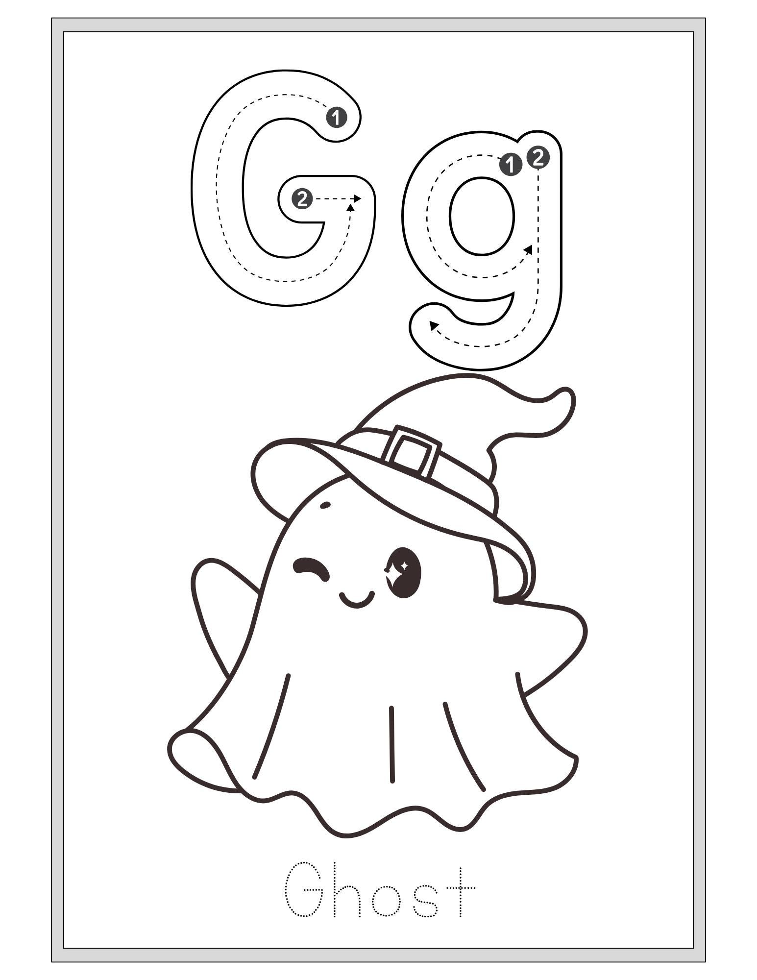 Halloween Alphabet Tracing & Coloring Book- Printable - Etsy