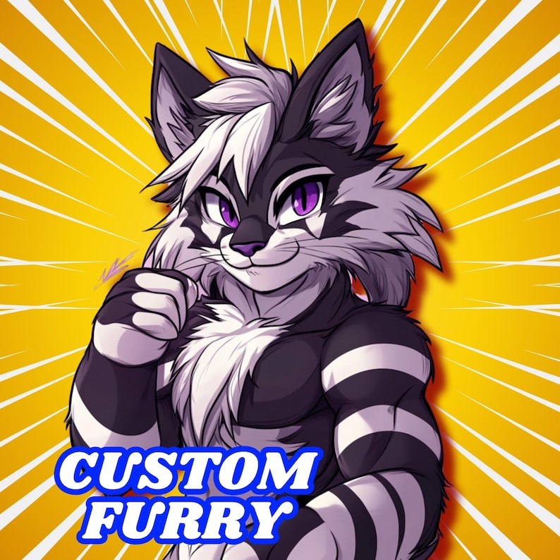 Custom Gothic Furry Portrait: Fursona PFP Art - Etsy