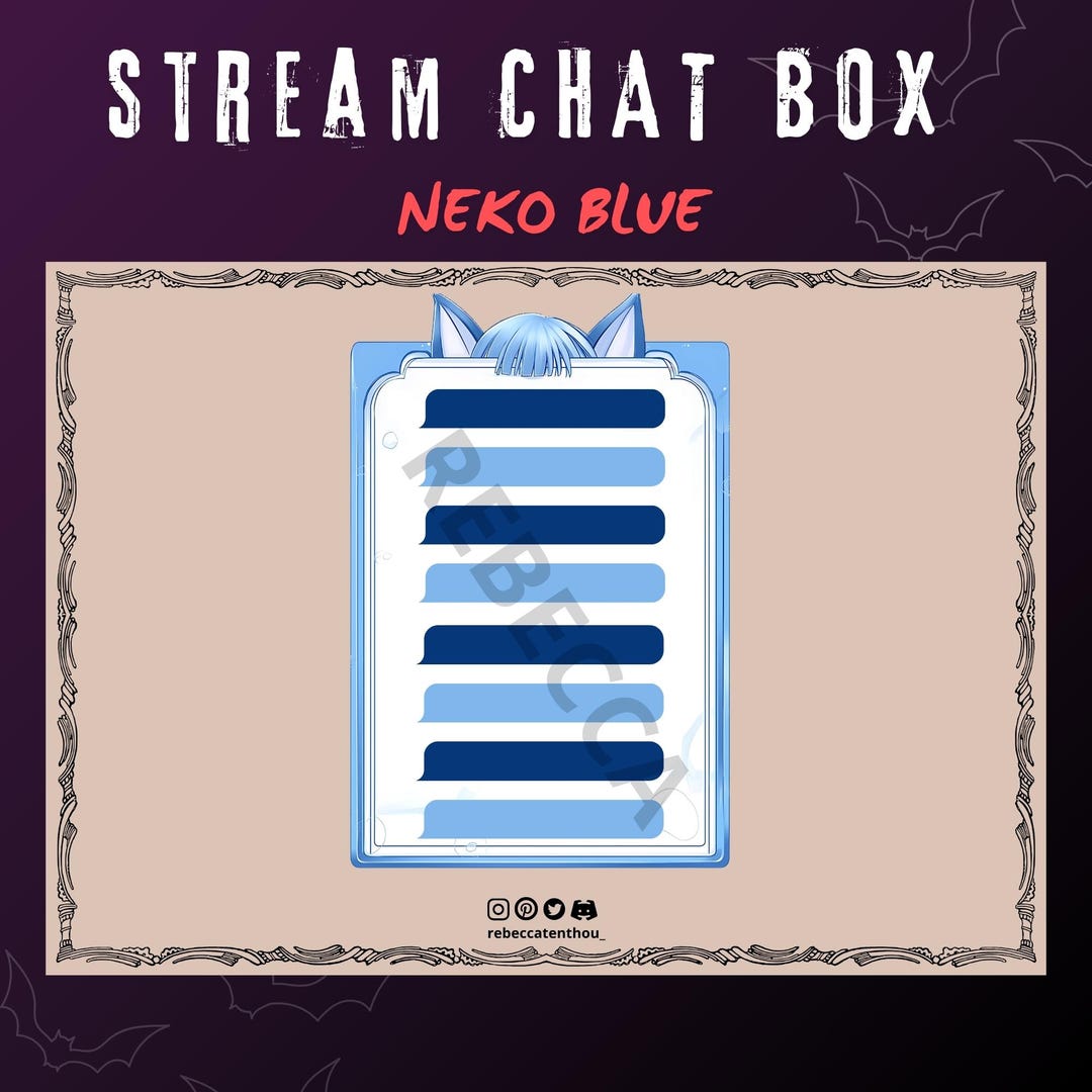 Cat Box Twitch Chatbox, Chat Box Widget, Stream Chatbox, Stream Asset ...