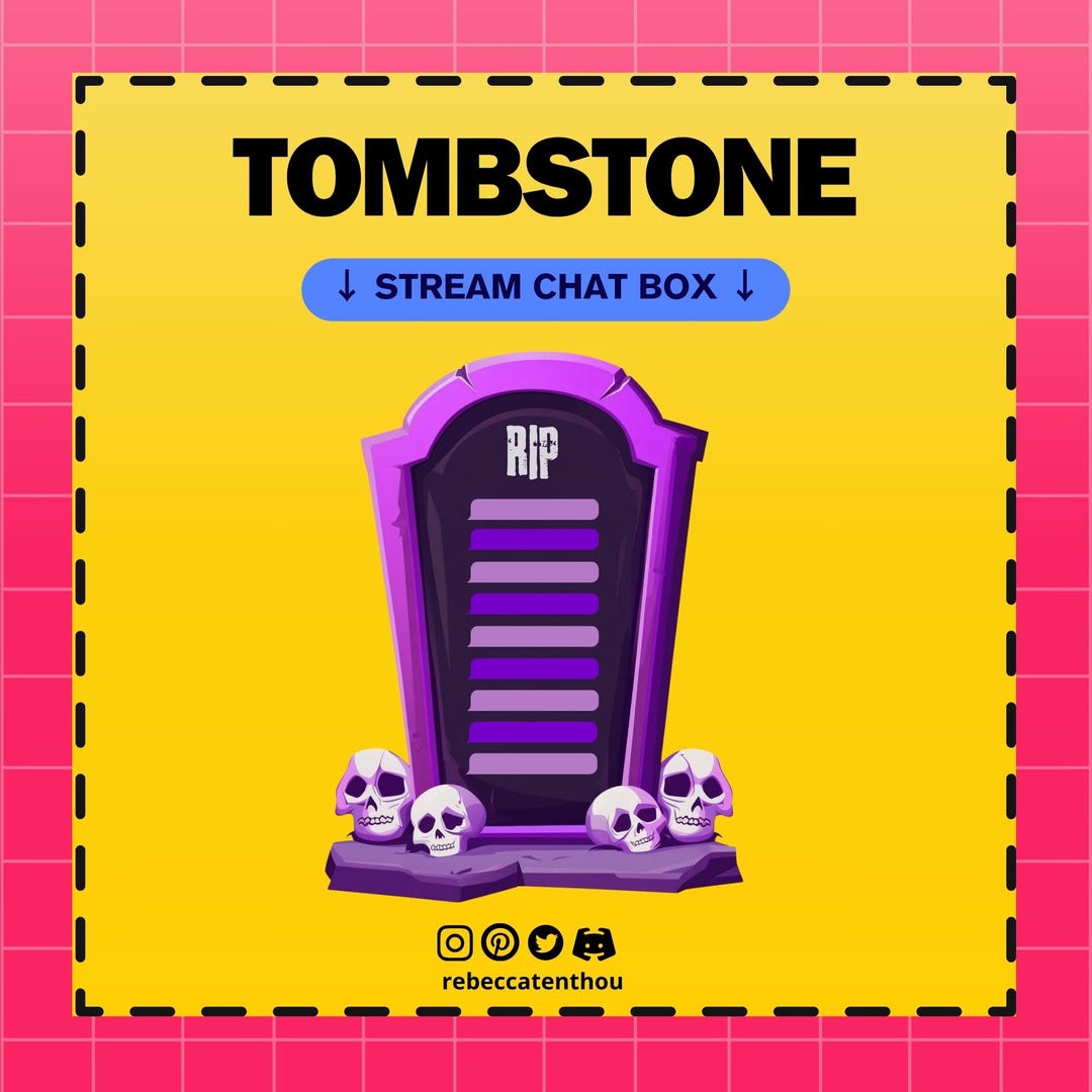 Tombstone Chat Box, Cute Chat Box Streamers, Chat Box Overlay, Chat Box ...