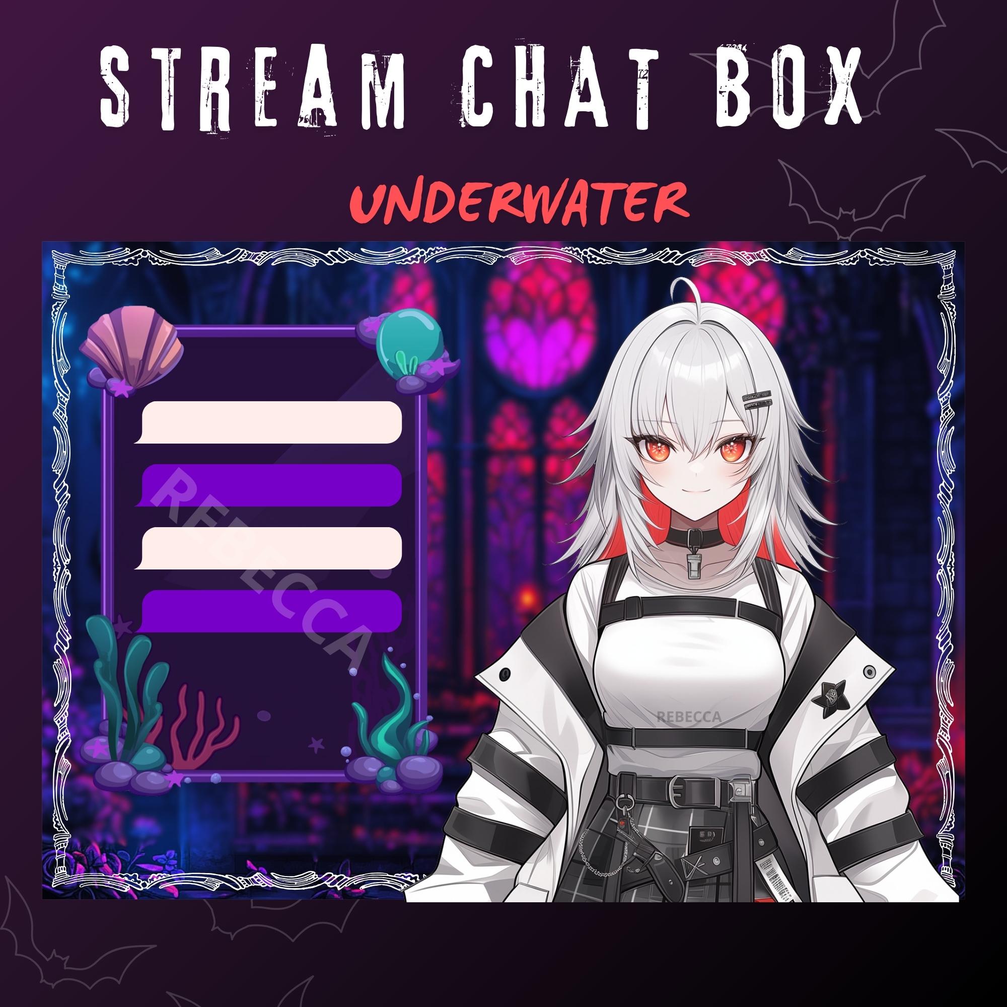 Underwater Box Twitch Chatbox| Cute Chat Box Streamer| Chatbox Frame ...