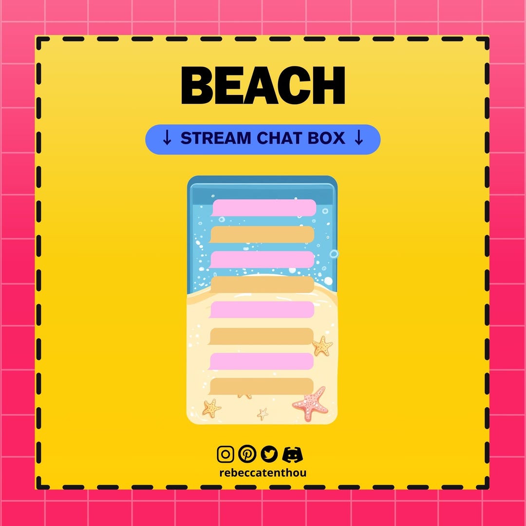 Summer Chatbox, Cute Chat Box Streamers, Chatbox Overlay, Chat Box ...
