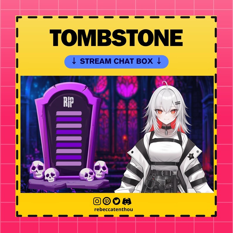 Tombstone Chat Box, Cute Chat Box Streamers, Chat Box Overlay, Chat Box ...