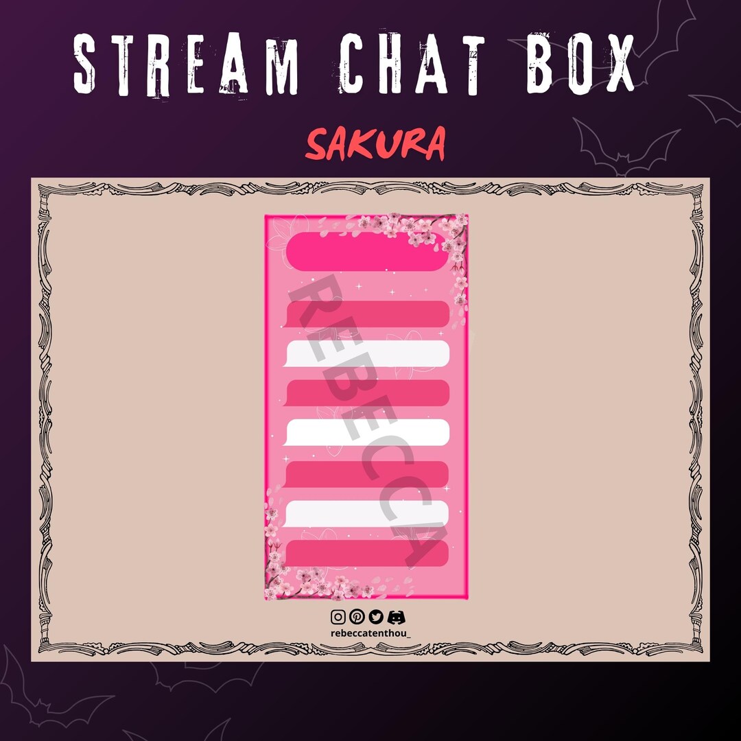 Stream Chat Box| Twitch Overlay| Cute Aesthetic| Stream Setup| Chat Box ...