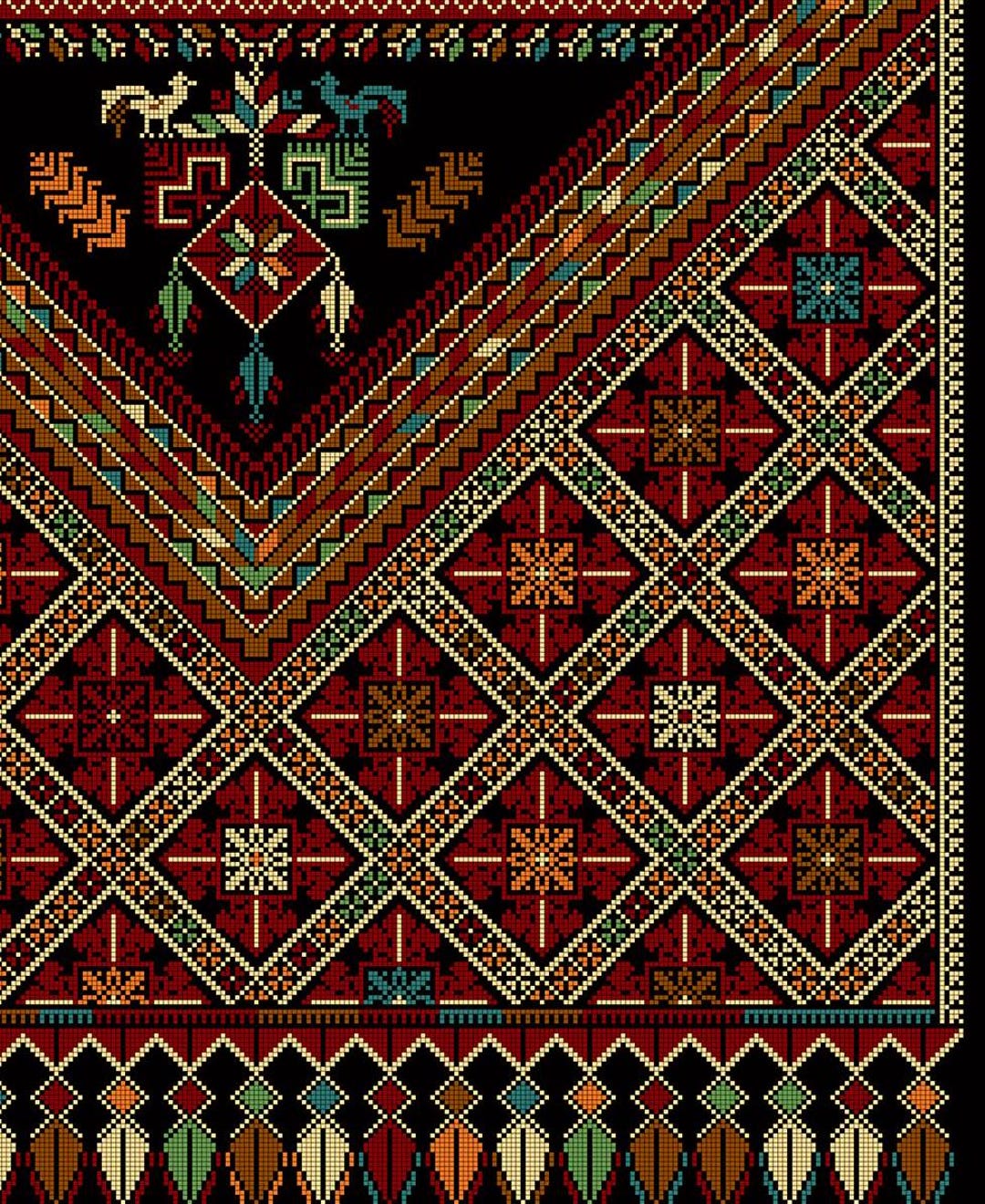Palestinian Tatreez Template Number 63 - Etsy