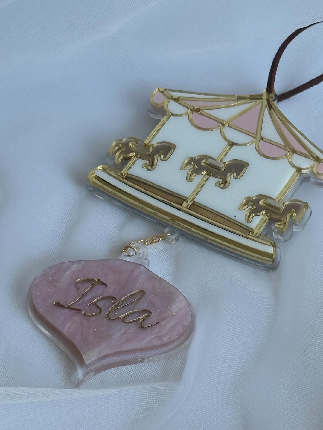 Personalised Acrylic Carousel Christmas Ornament - Custom Name - Etsy
