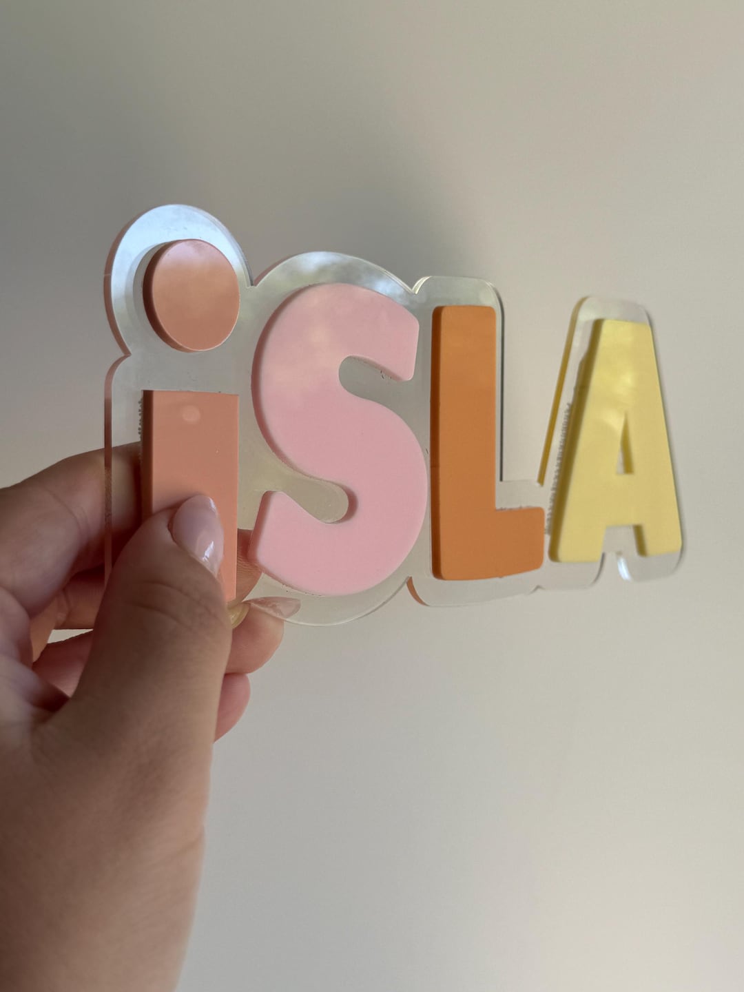 Double Layered Acrylic Name Sign: Custom Nursery Decor/ Multi- Coloured ...