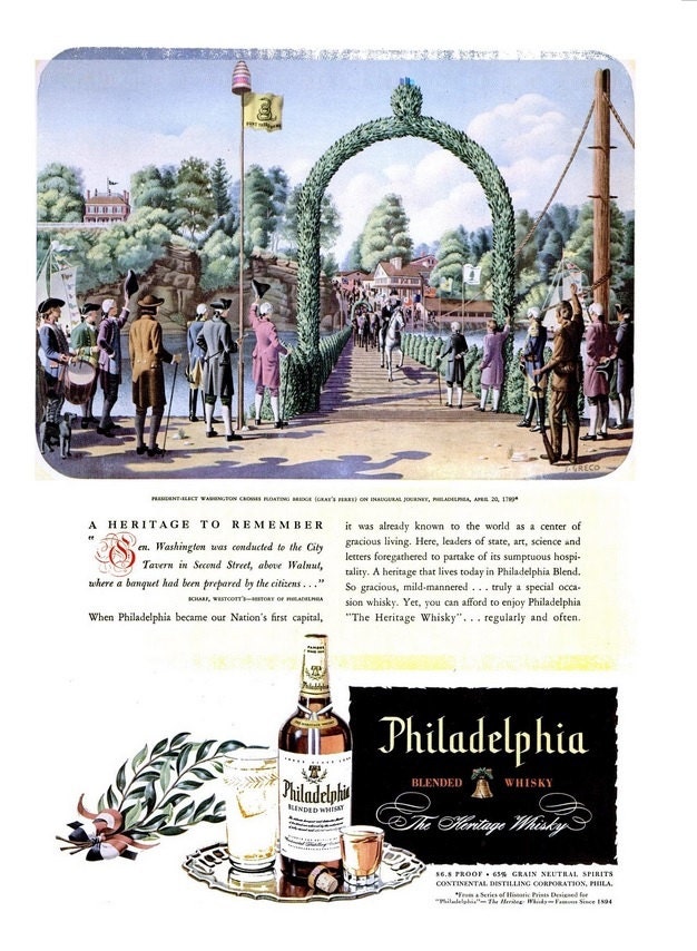 Collectibles 1946 Philadelphia Whiskey Liquor George Washington ...