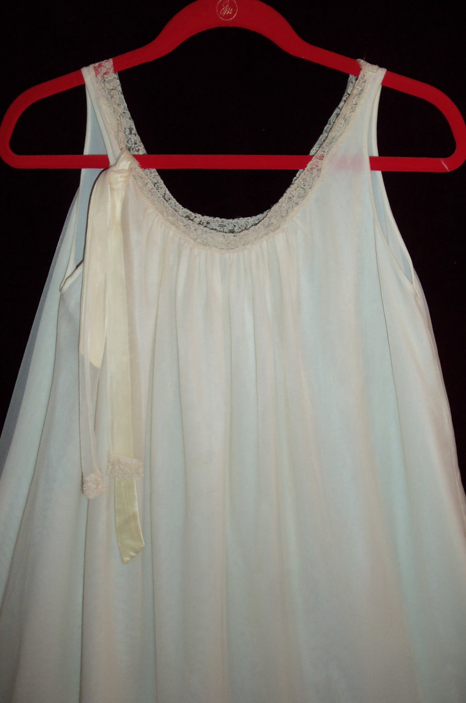 Antique Vintage 50s Chiffon Nylon and Lace Nightgown and Robe Set - Etsy