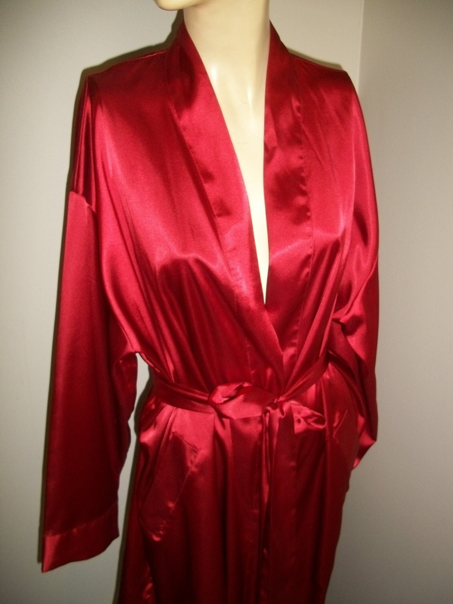 Victorias Secret Red Ruby Satin Robe - Etsy