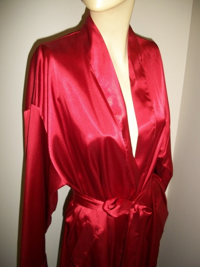 Victorias Secret Red Ruby Satin Robe - Etsy