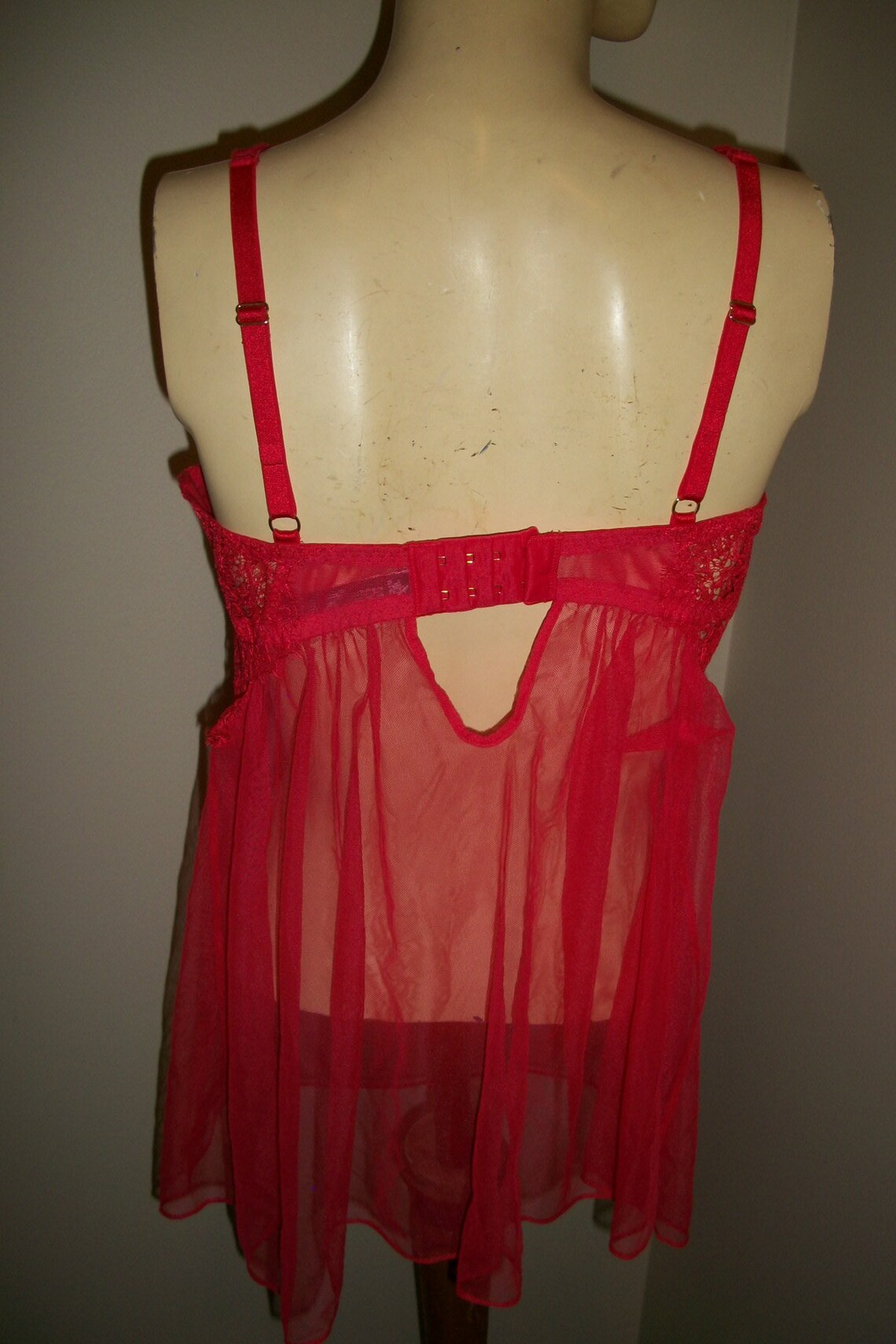 Victorias Secret Red Babydoll Sexy Nighty 38D - Etsy