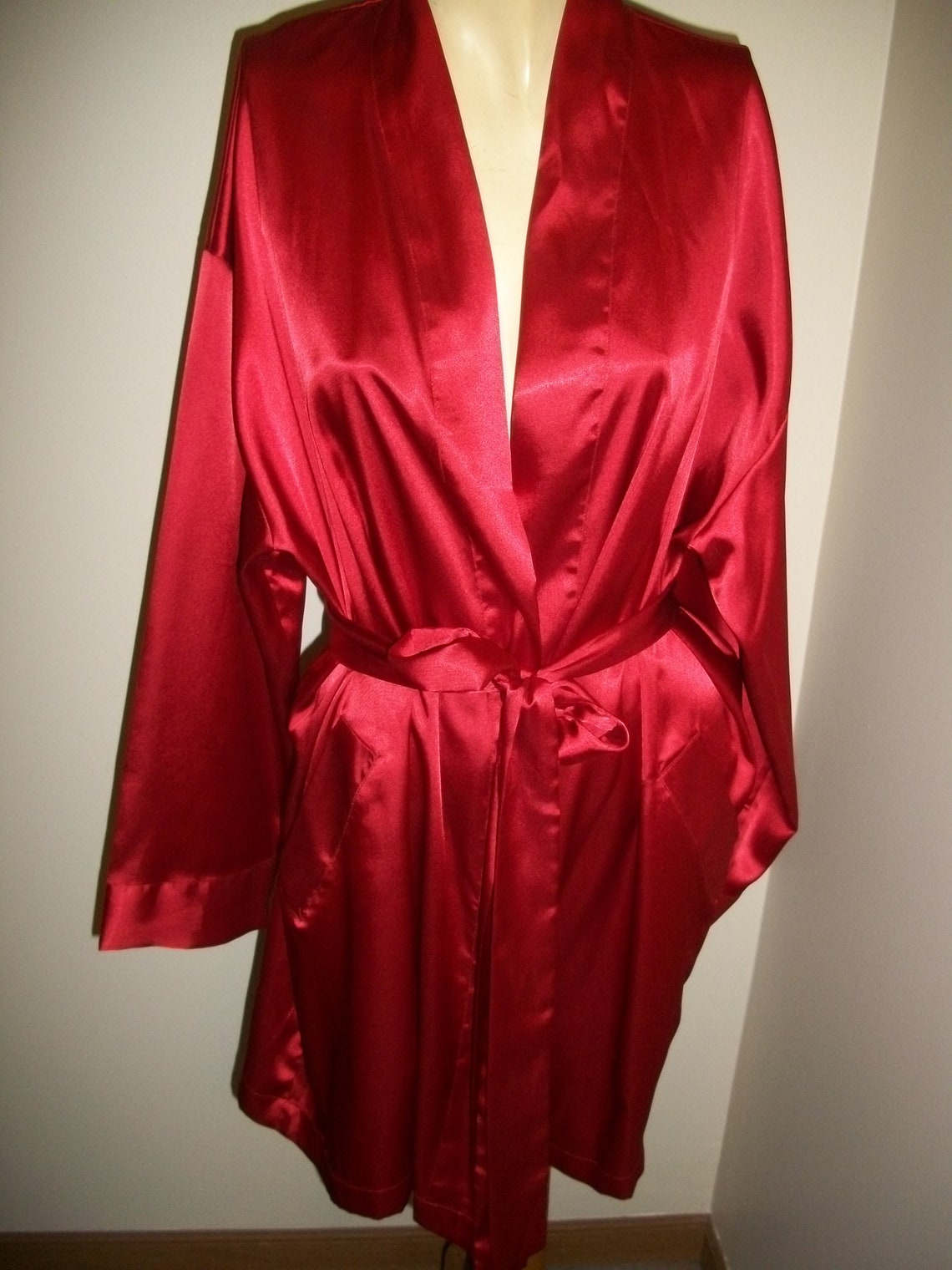 Victorias Secret Red Ruby Satin Robe - Etsy