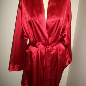 Victorias Secret Red Ruby Satin Robe - Etsy