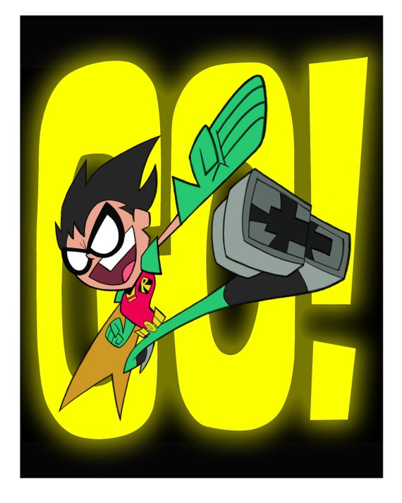 TEEN TITANS GO Robin Digital Mini Print | Etsy