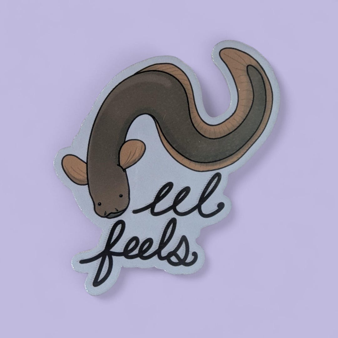 Eel Feels Sticker: Freshwater Animals, Hand-drawn Design - Etsy
