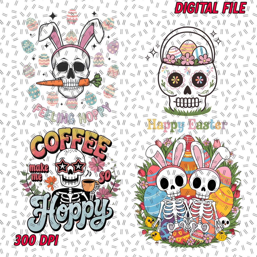 Skeleton Easter Sublimation PNG Bundle, Easter Eggs Png, Easter Bunny ...
