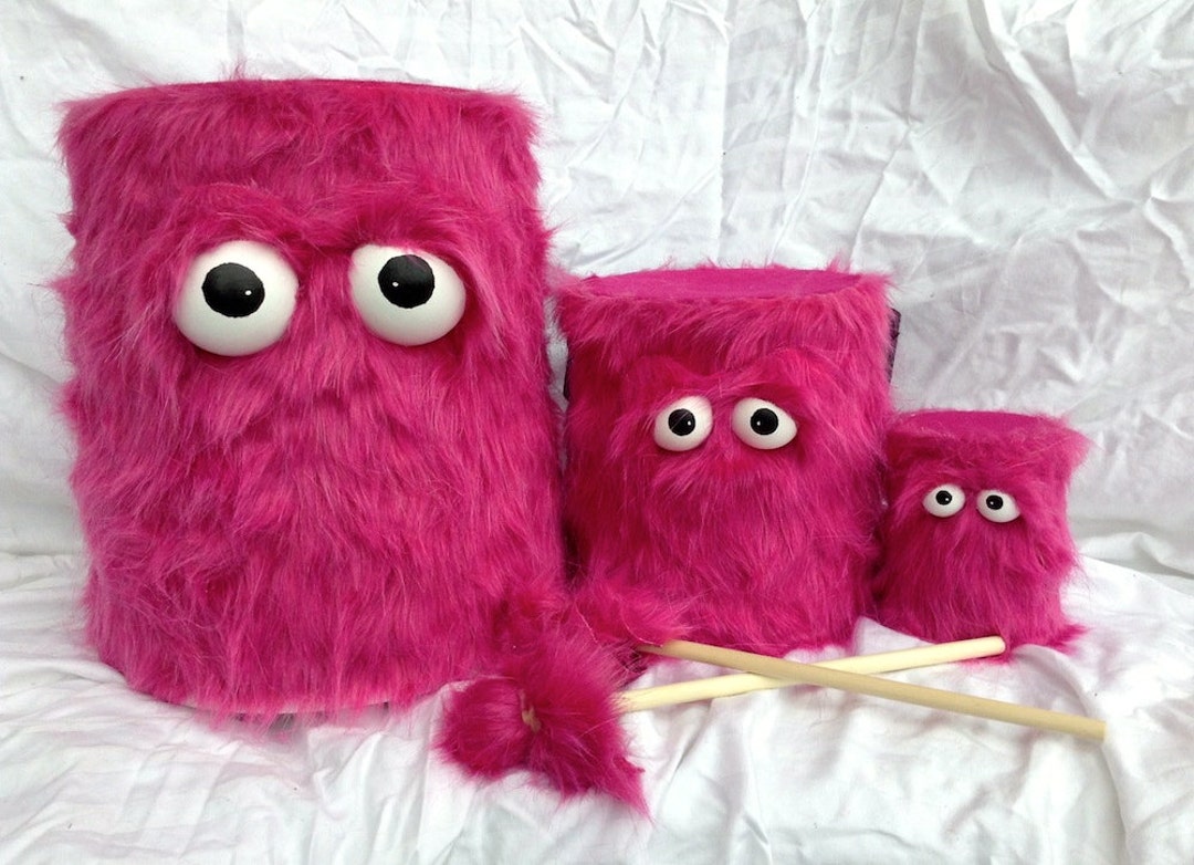 Kids Drum Set - Furry Pink Handmade Durable Eco-friendly Fun Coolest ...