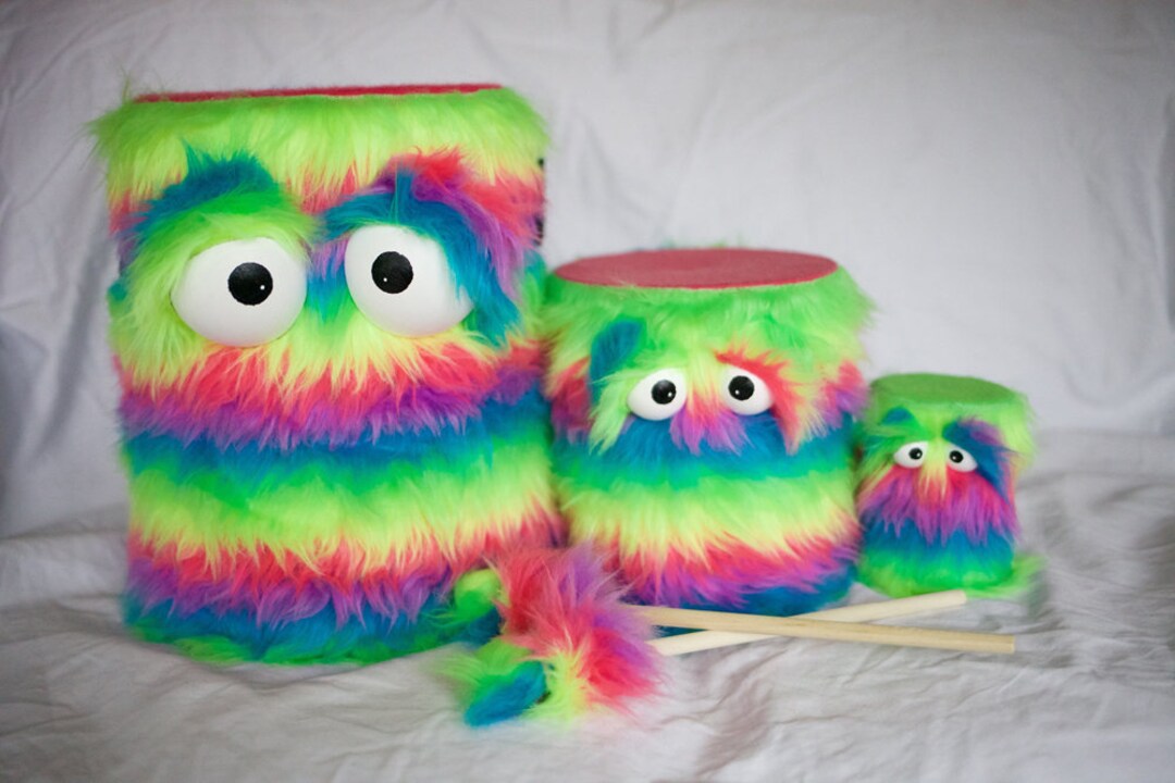 Kids Drum Set - Furry Rainbow Handmade Durable Eco-friendly Fun Coolest ...