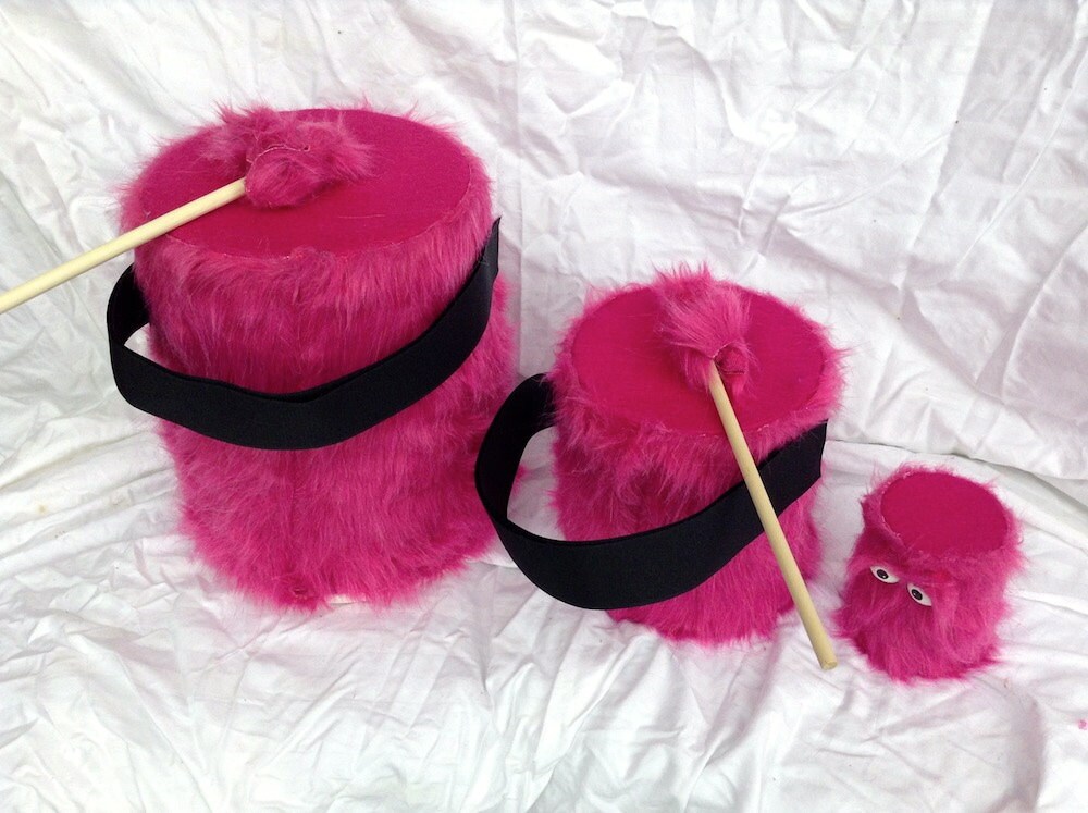 Kids Drum Set - Furry Pink Handmade Durable Eco-friendly Fun Coolest ...