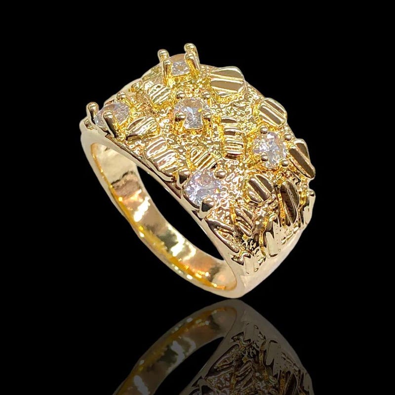 Gold Nugget Ring - Etsy