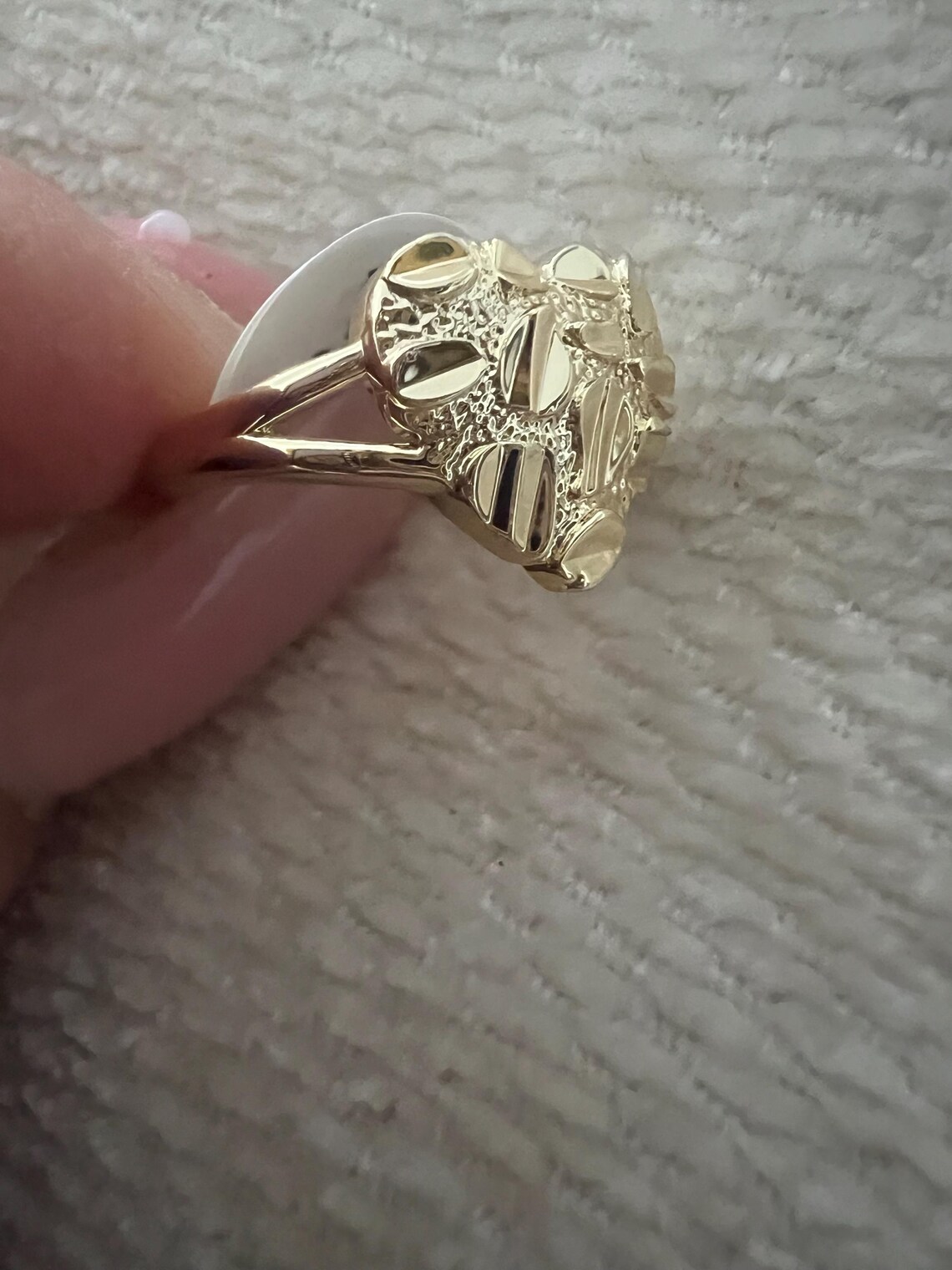 14k Gold Filled Heart Nugget Ring Oro Laminado Anillo De Corazon - Etsy