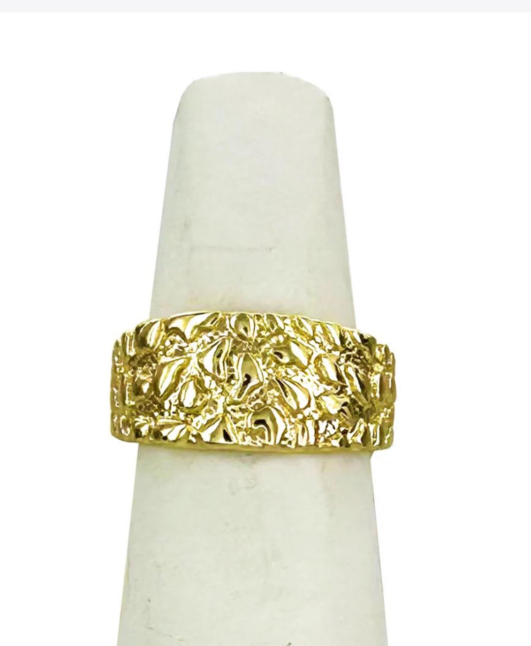 14k Gold Plated Square Nugget Ring - Etsy