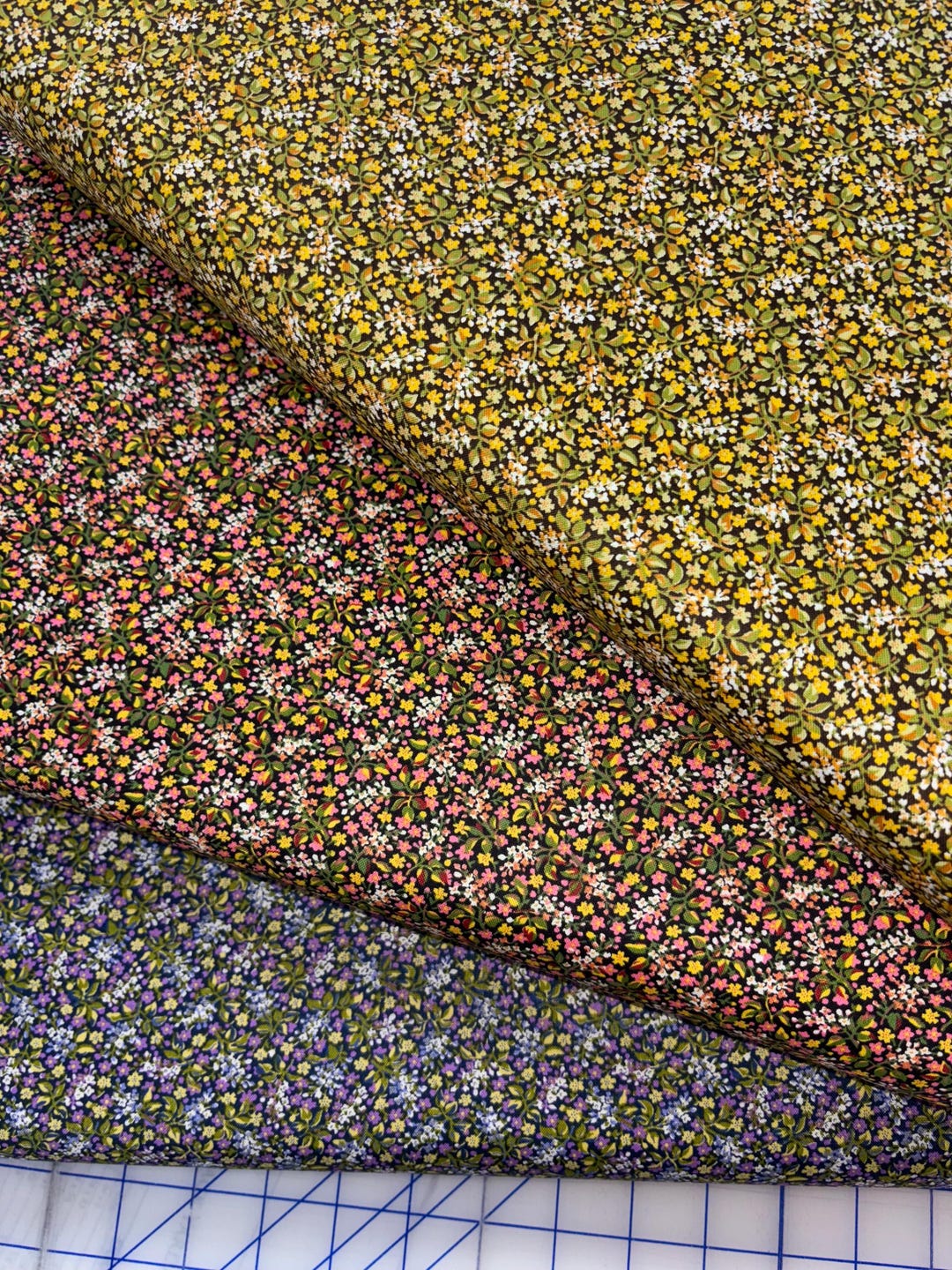 Little House on the Prairie Fabric/ Floral Fabric- Pink, Blue, Green ...