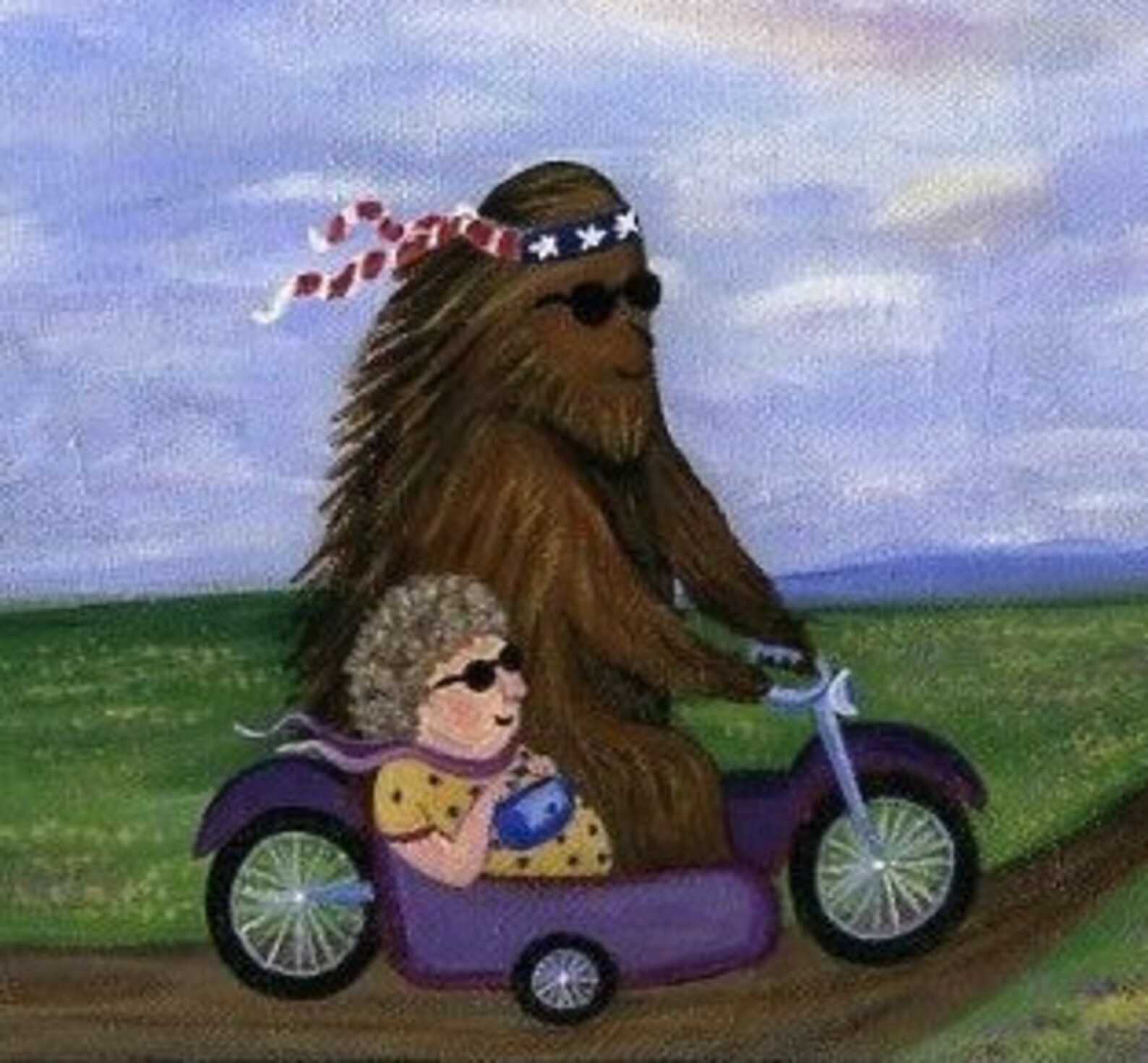 Funny Bigfoot Art Print Funny Animal Art Folk Art Print | Etsy