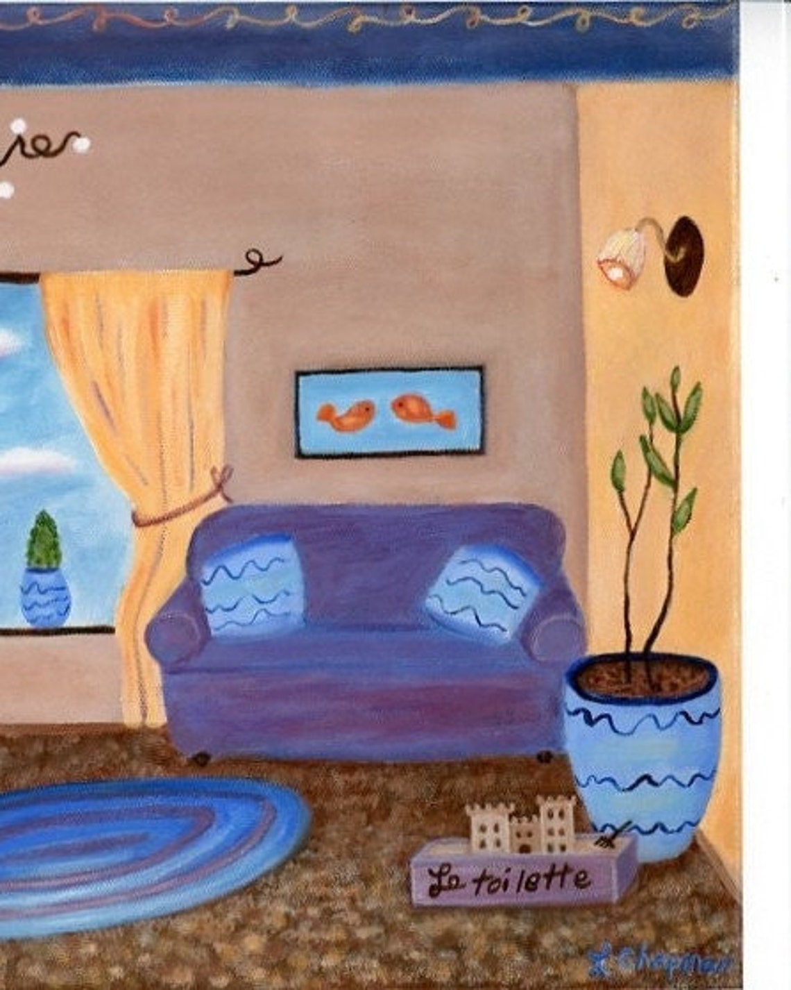 Funny Folk Art Man Art Print Funny Cat Art Print Funny - Etsy