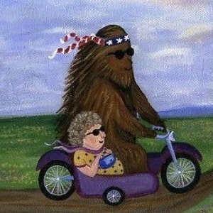 Funny Bigfoot Art Print - Funny Animal Art - Folk Art Print ...