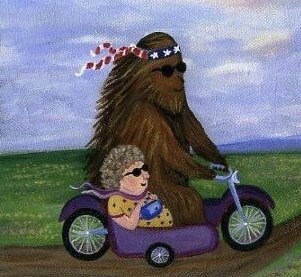 Funny Bigfoot Art Print Funny Animal Art Folk Art Print - Etsy