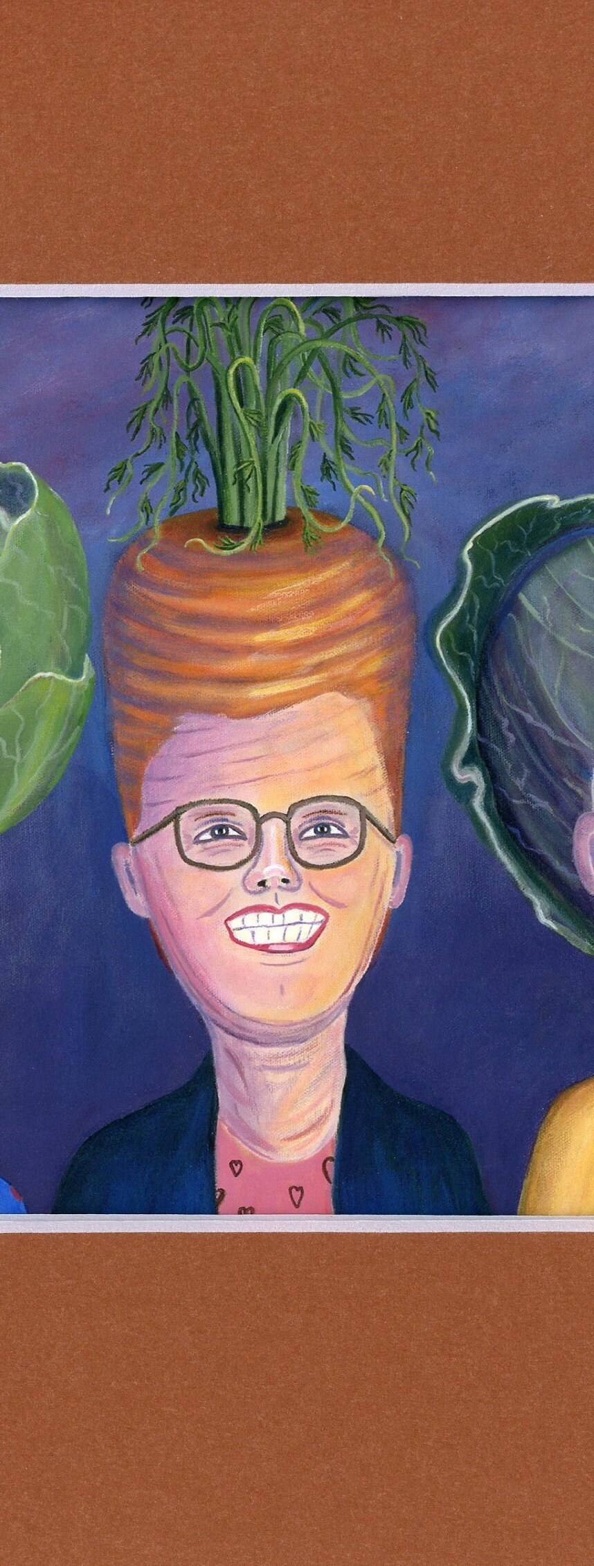 Funny Vegetable Head Art Print the Inslaws Print Salad Art - Etsy