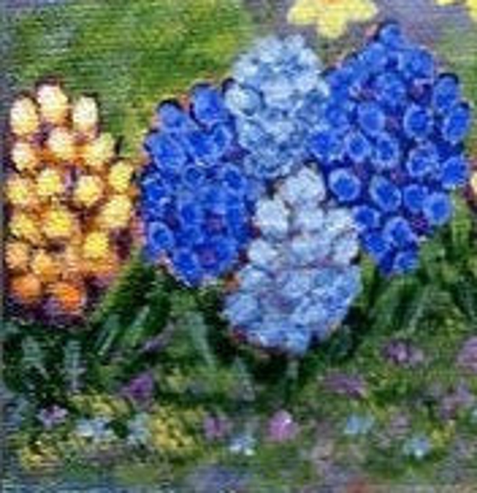 Blue Hyacinth Painting Blue Hyacinth Art Yellow Hyacinth | Etsy