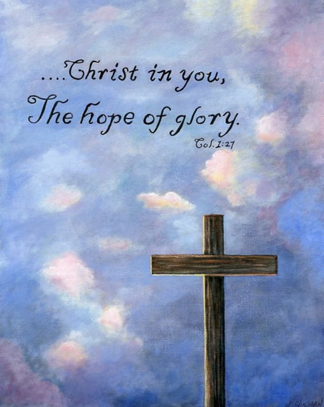 Bible Verse and Cross Art Print - Bibical Scripture Art - Christian Art ...