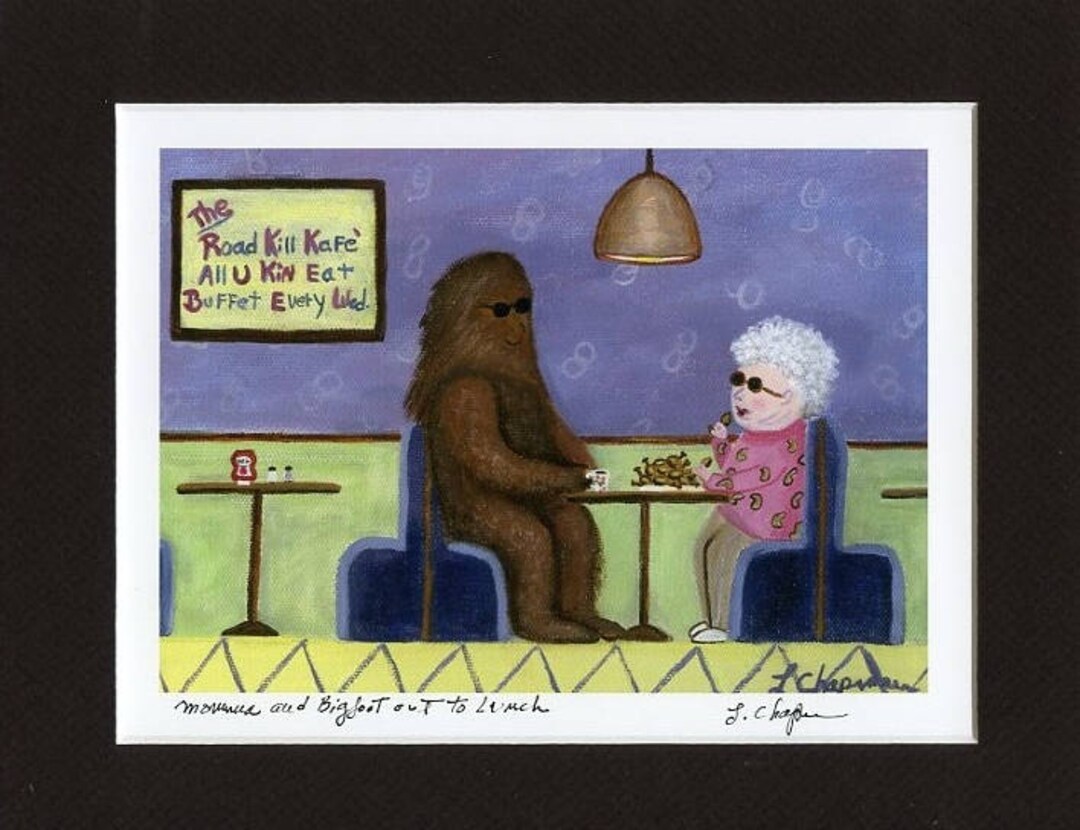 Funny Bigfoot Art Print - Funny Animal Art - Funny Sasquatch Art ...