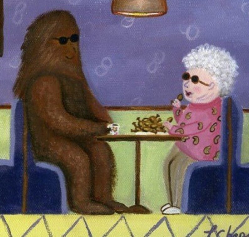 Funny Bigfoot Art Print Bigfoot Art Print Illustration Print Folk Art ...