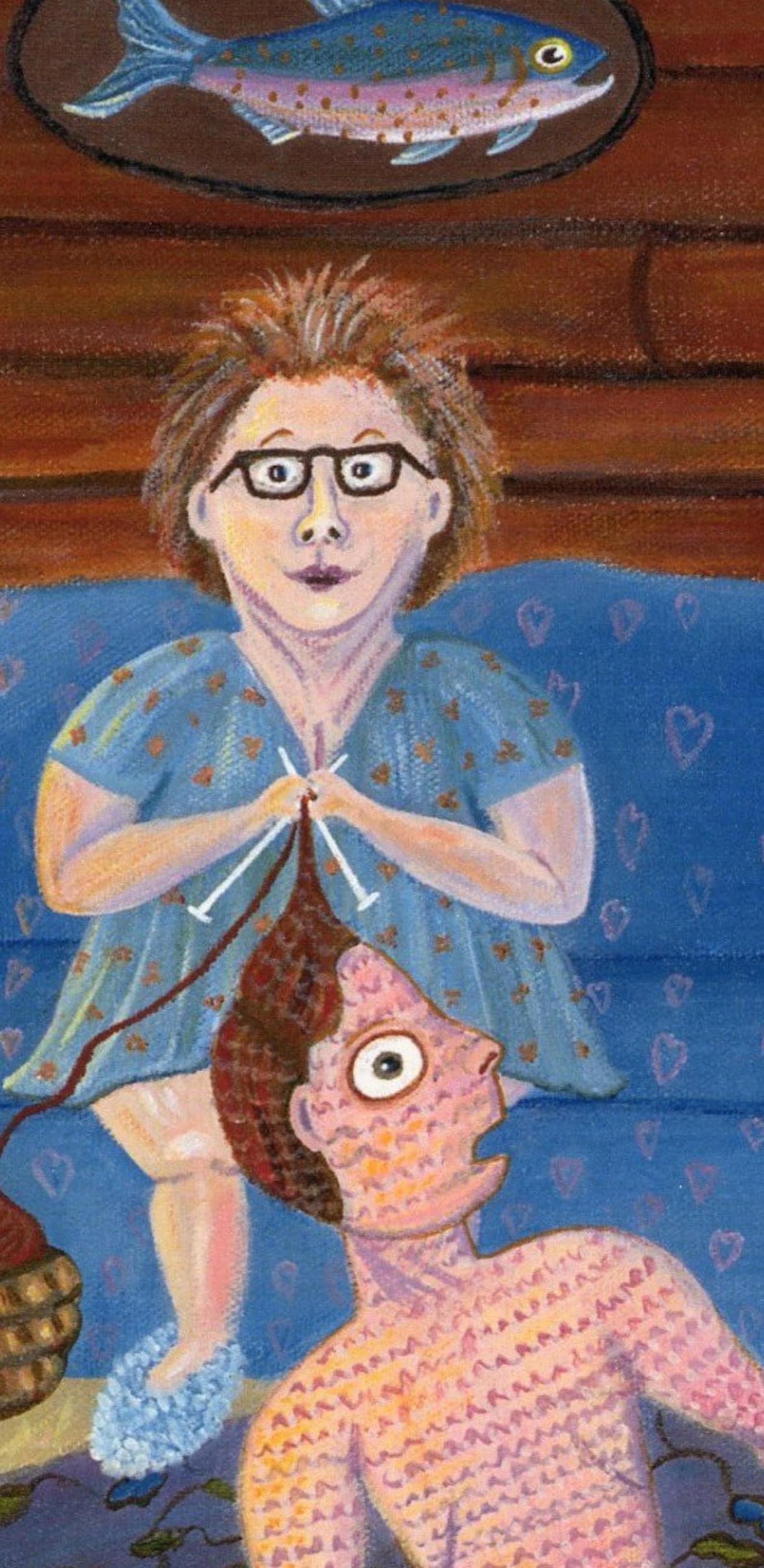 Funny Log Cabin Art Print Folk Art Log Cabin Log Cabin Decor Funny Folk ...