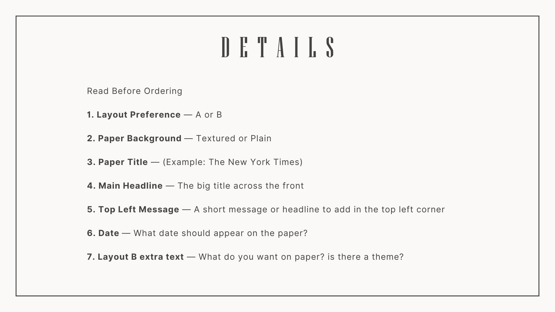 Custom Newspaper Print (DIGITAL FILE) - Etsy