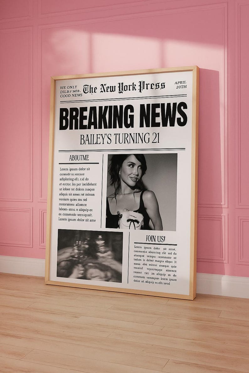 Custom Newspaper Print (DIGITAL FILE) - Etsy